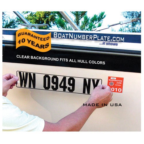 BOATNUMBERPLATE Rigid Hull Boat Custom Number Plate Set