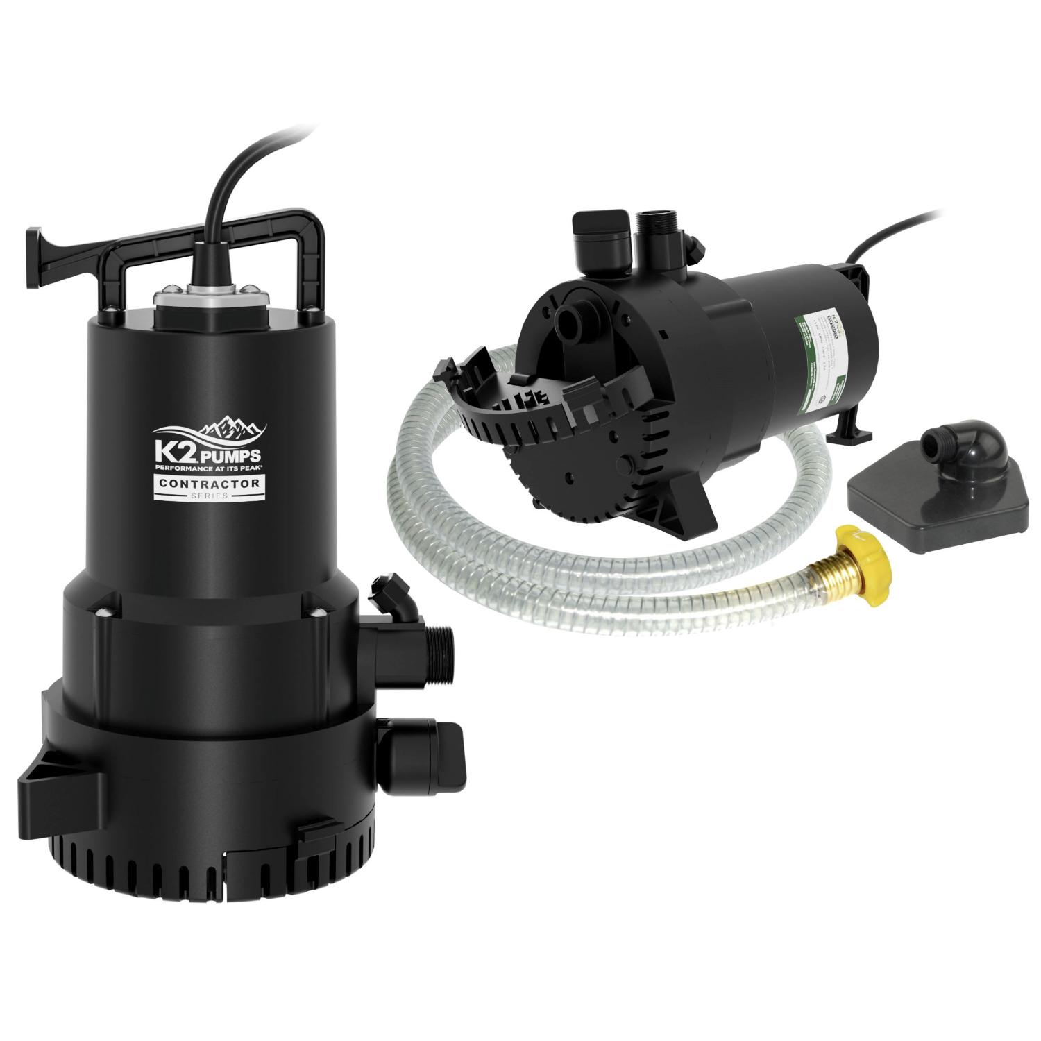 K2 PUMPS 1/4 HP Harsh Duty 2-in-1 Utility Pump