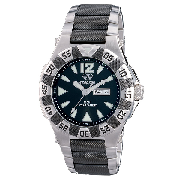 REACTOR Gamma 2-Tone Stainless Steel Bracelet Watch, Black