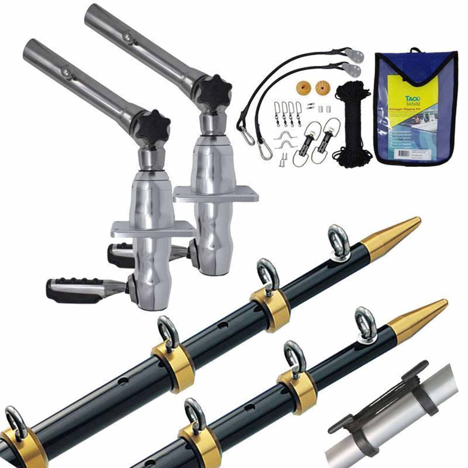 TACO Marine GS280 Outrigger Kit with 15' Black/Gold Poles