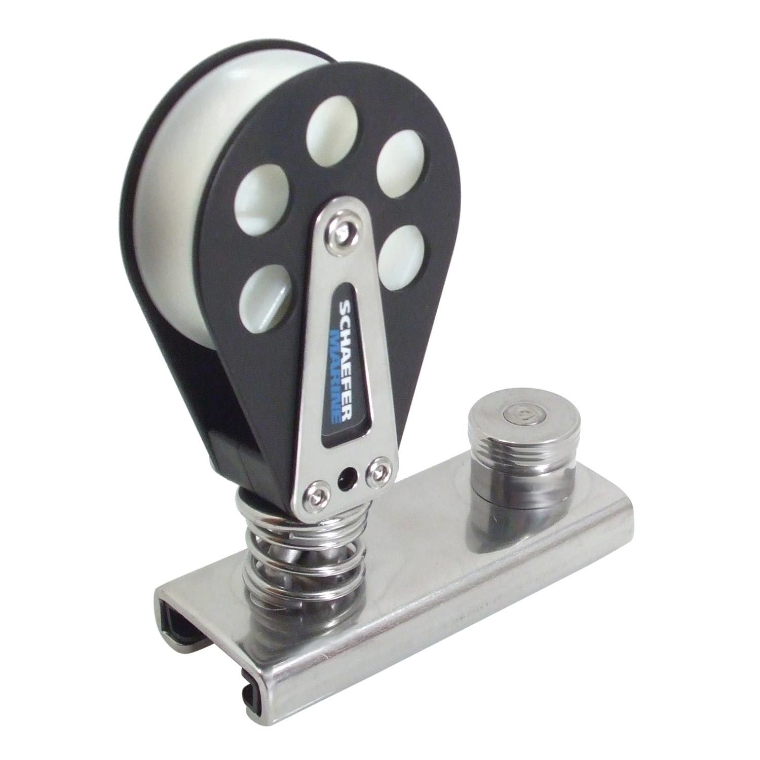 SCHAEFER Spring-Loaded Block on 1 1/4" Track, Aluminum Cheeks