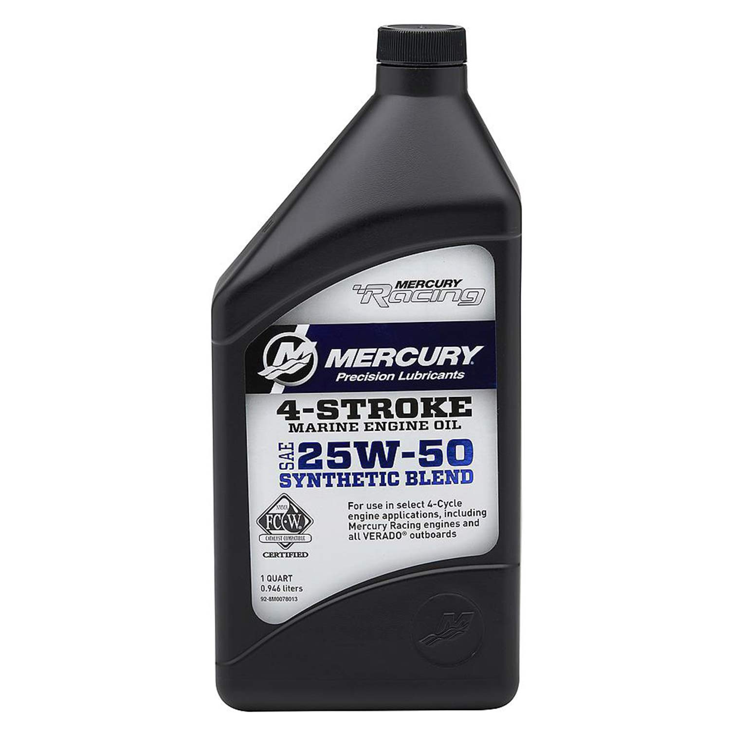 MERCURY MARINE Mercury Racing 25W-50 4-Stroke Synthetic Blend High ...