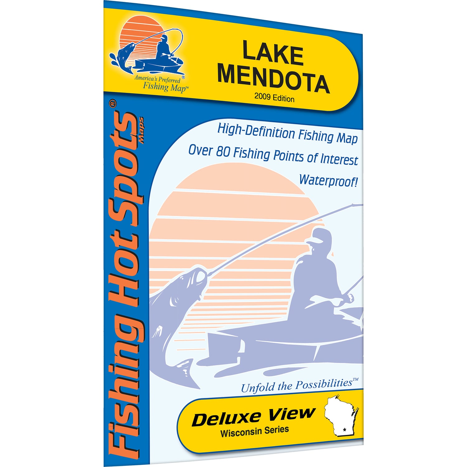 FISHING HOT SPOTS Mendota Fishing Map, Lake (Dane Co)
