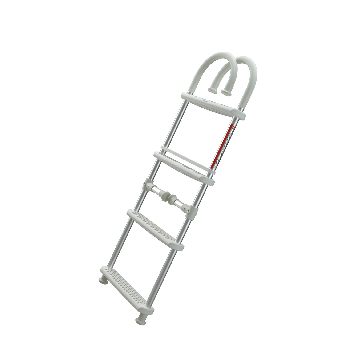 4-Step Gunwale-Mount Boarding Ladder, 7" Hook, White Steps | West Marine