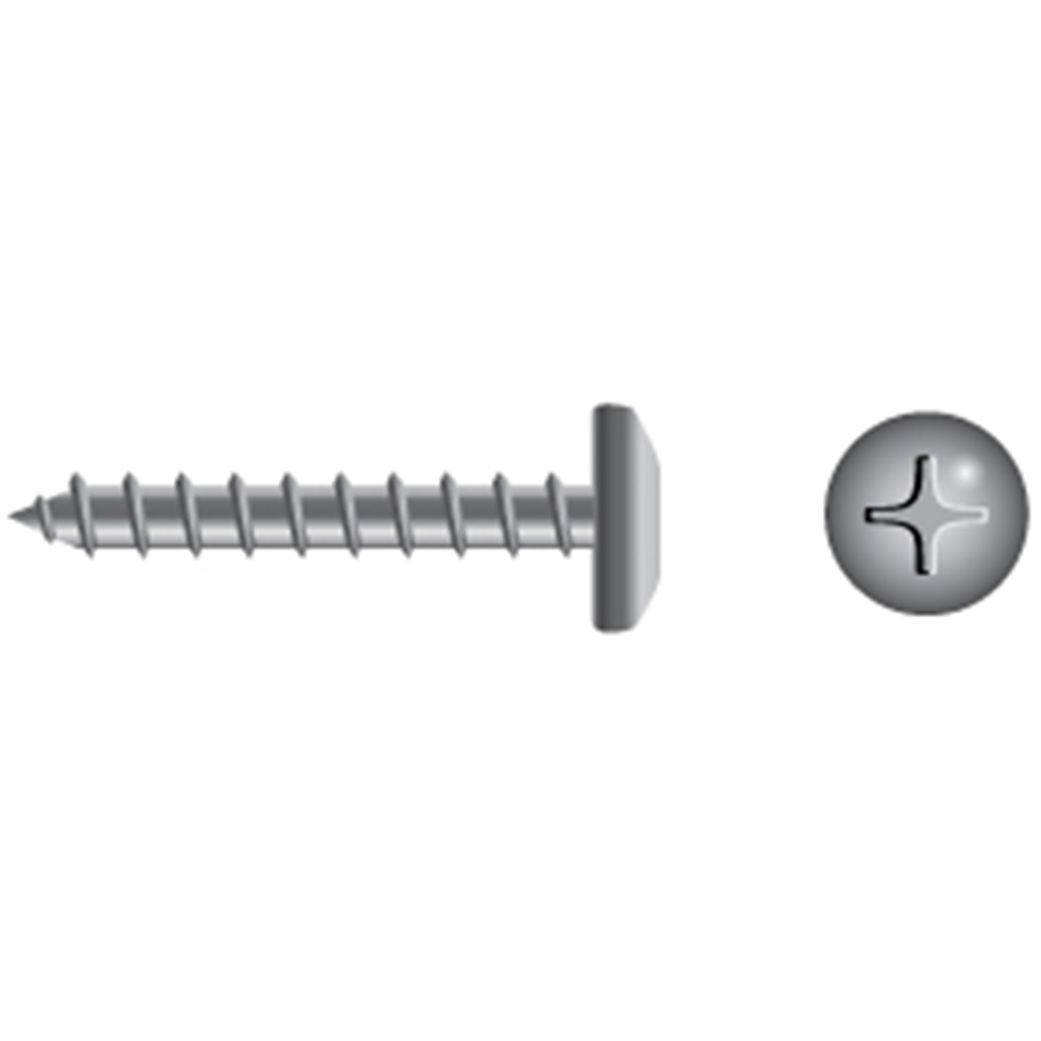 FASCO FASTENER #10 X 2" BP Stainless Steel Phillips Pan-Head Tapping ...