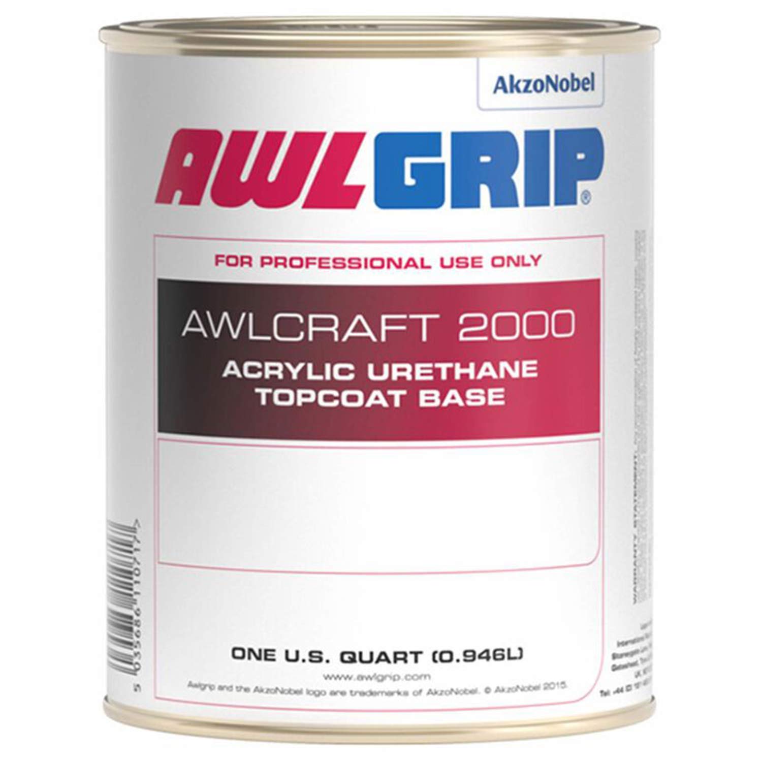 AWLGRIP Awlcraft 2000 Acrylic Urethane Topcoat Base, Extreme Black, Quart