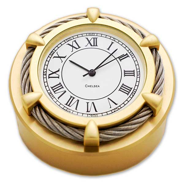 CHELSEA CLOCK Cable Paper Weight Brass Clock