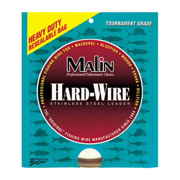 MALIN Hard-Wire Stainless Steel Leader, 42', 0.024 Dia., 131Lb