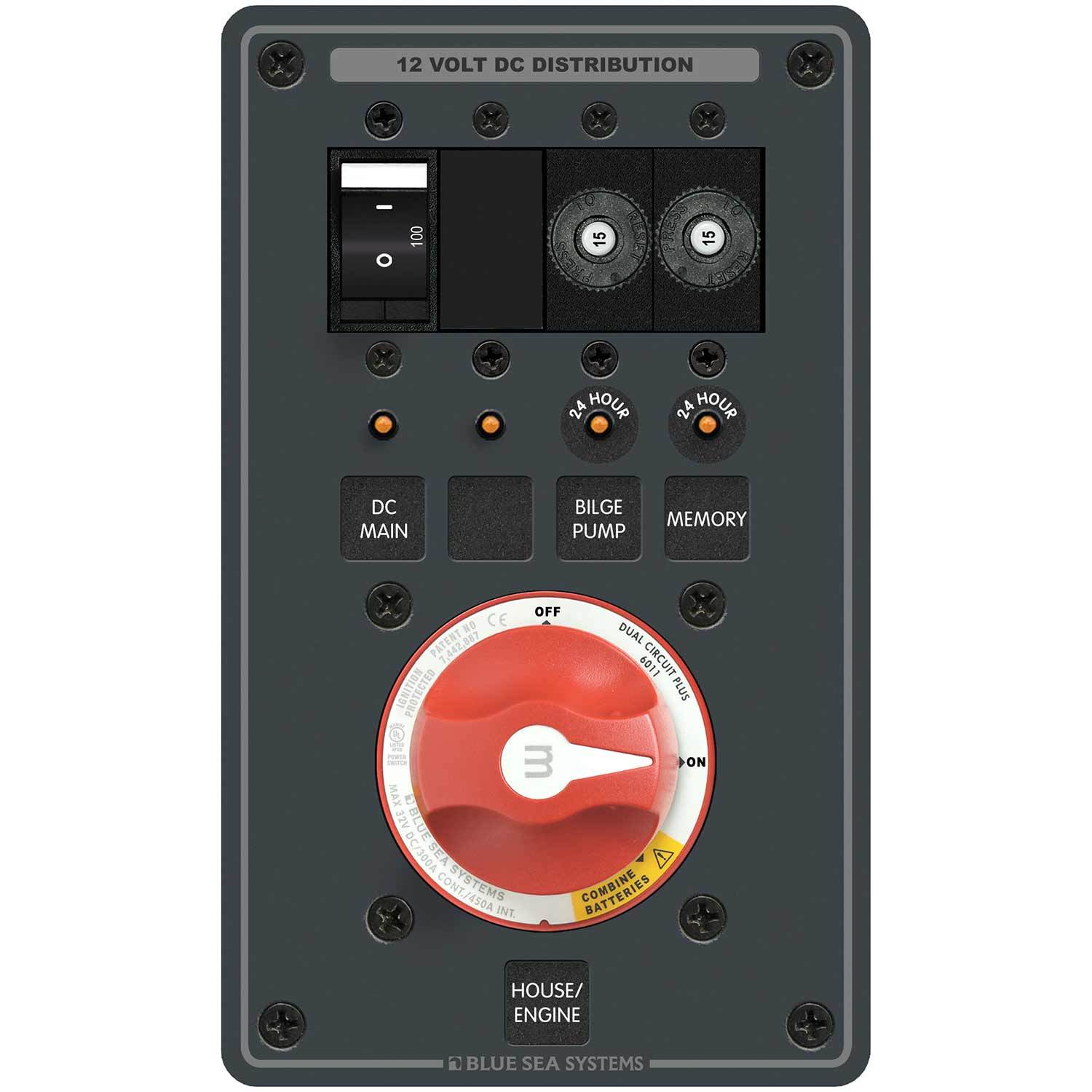 Blue Sea Systems Dual Battery Bank 4-Position Panel