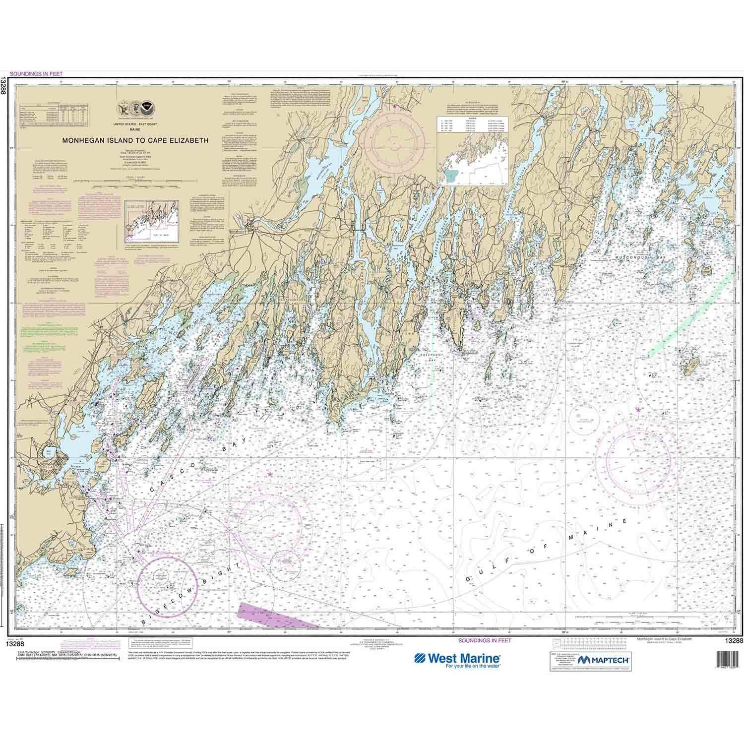 NOAA Maptech® NOAA Recreational Waterproof Chart-Monhegan Island to ...