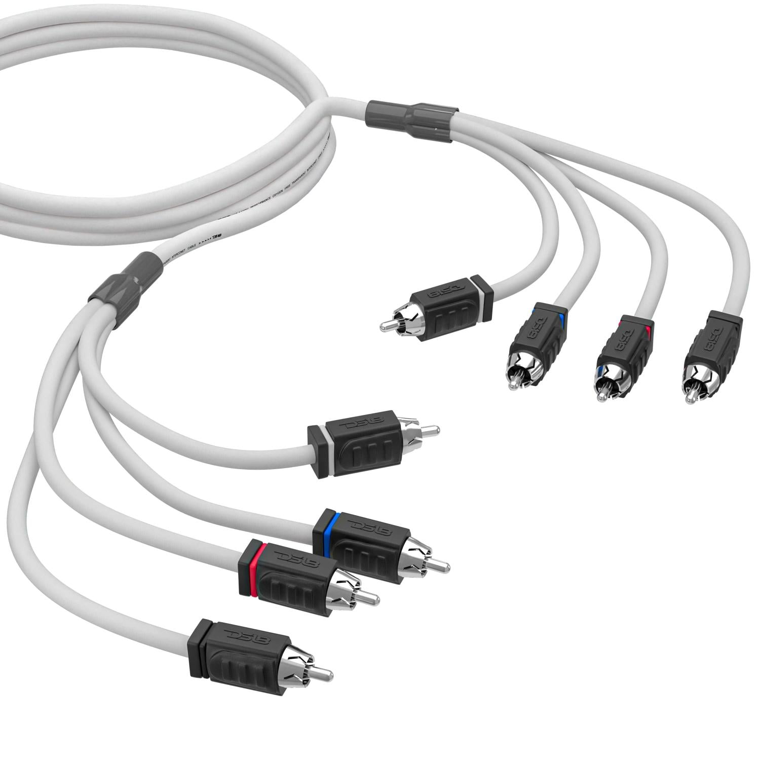 DS18 RCA Marine Grade Tinned 100% Copper OFC 4 Channel Cables