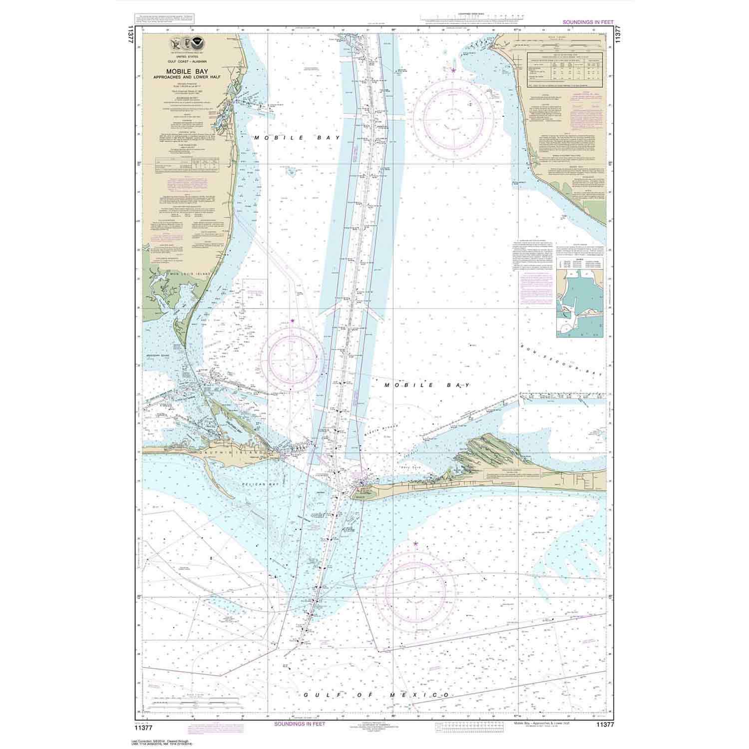 Mobile Bay Approaches and Lower Half 33 X 48 Waterproof | West Marine