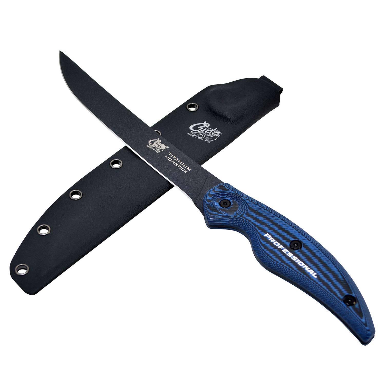CUDA 7" Titanium Non-Stick Professional Wide Fillet Knife with Sheath