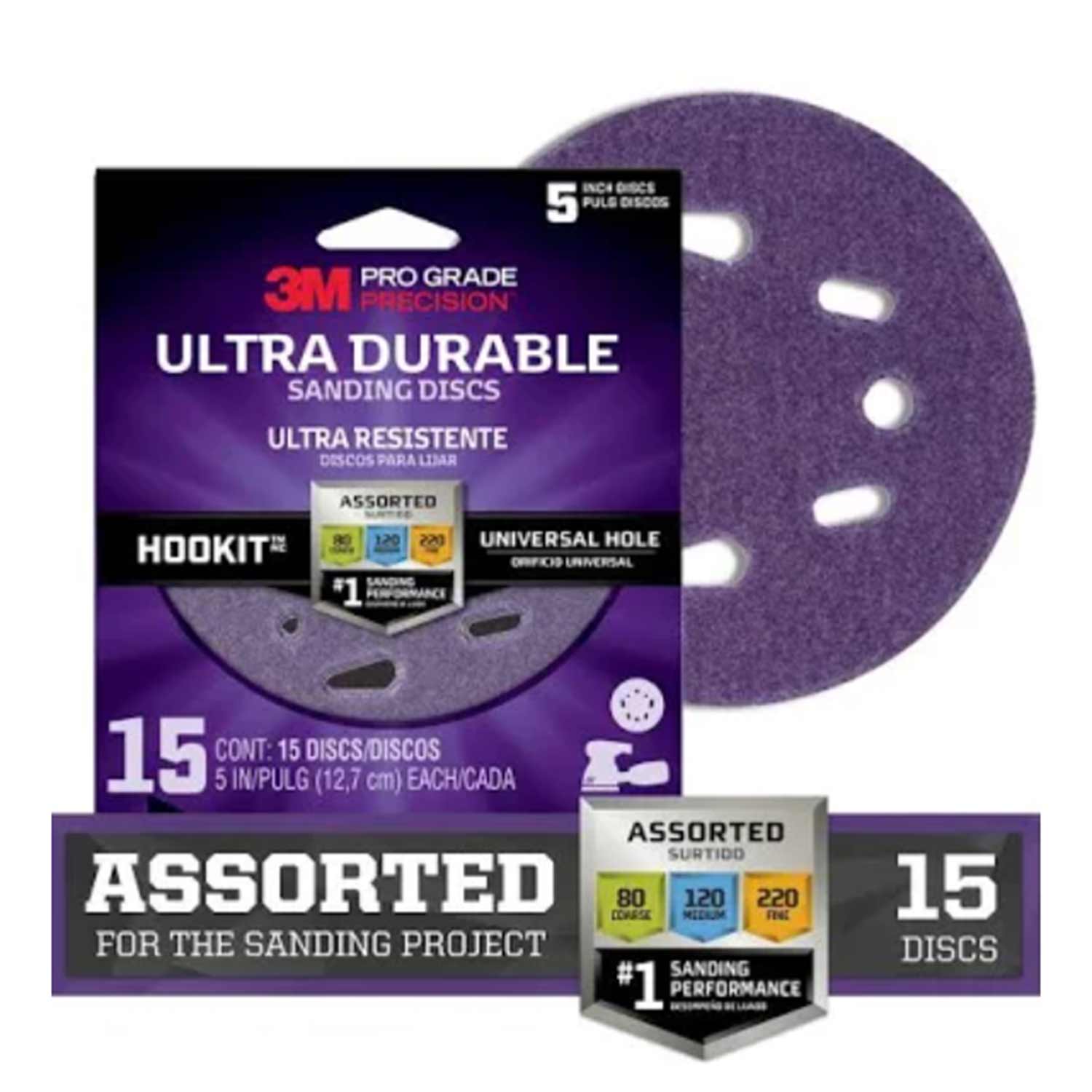3M 3M Pro Grade Precision Ultra Durable Universal Hole Sanding Disc ...