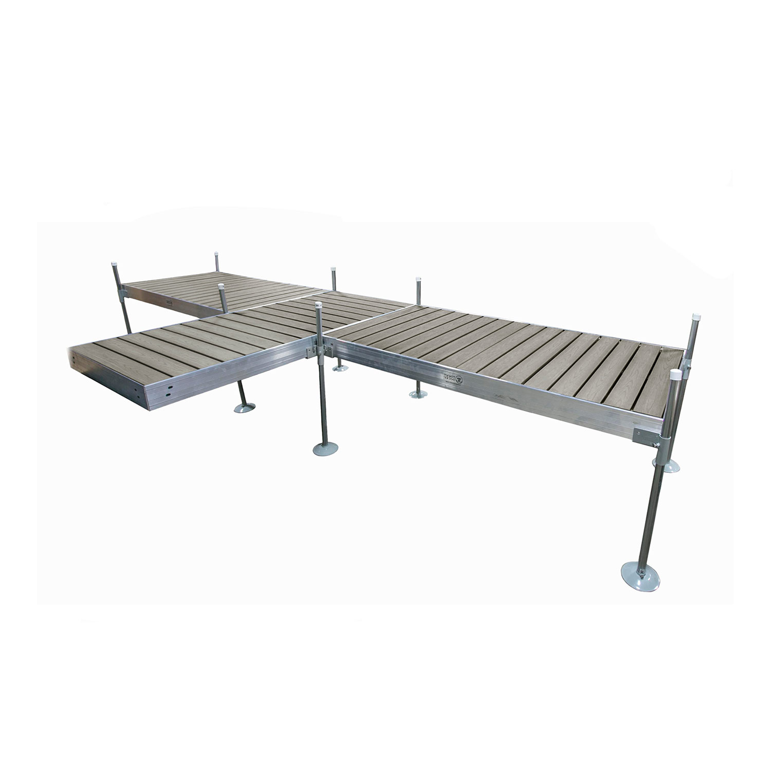 TOMMY DOCKS T-Shaped Aluminum Frame with PVC Gray Decking Complete Dock ...