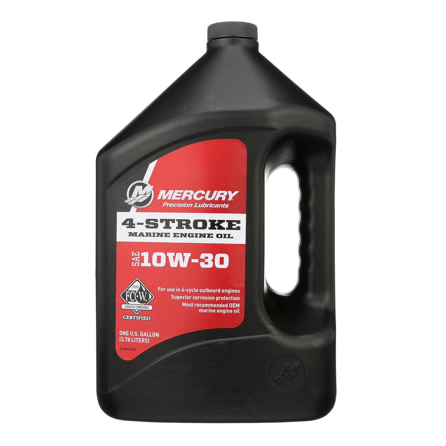 MERCURY MARINE Mercury 10W-30 4-Stroke Mineral Marine Engine Oil, 1 Gallon