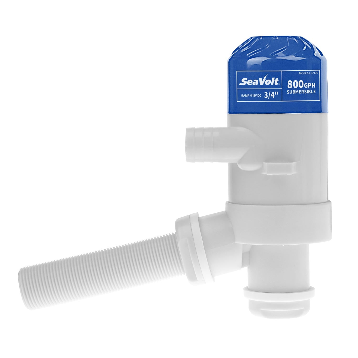 SEAVOLT Livewell Pump, 800 GPH, Thru-Hull, 12V DC