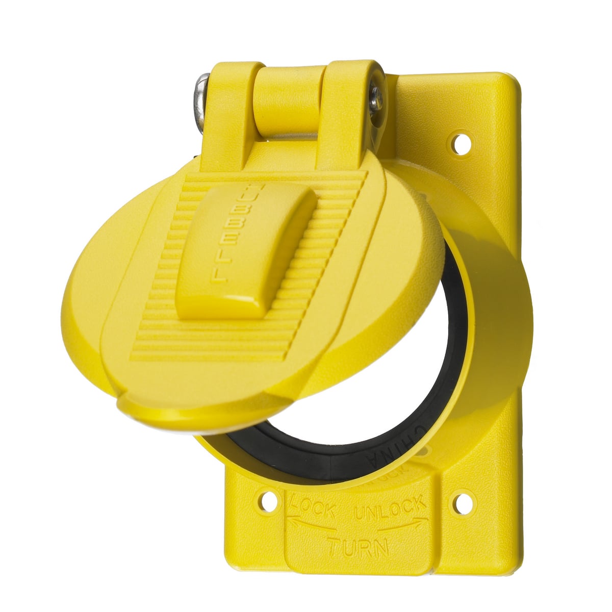 HUBBELL Hubbell Marine Weatherproof Receptacle Cover, 50A, Yellow