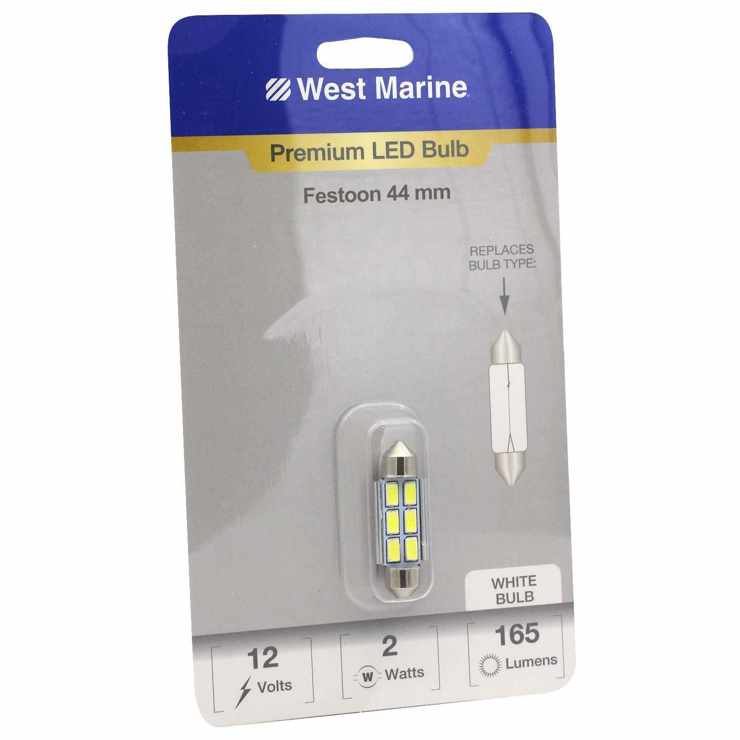 WEST MARINE Festoon 44mm Premium LED Bulb, White