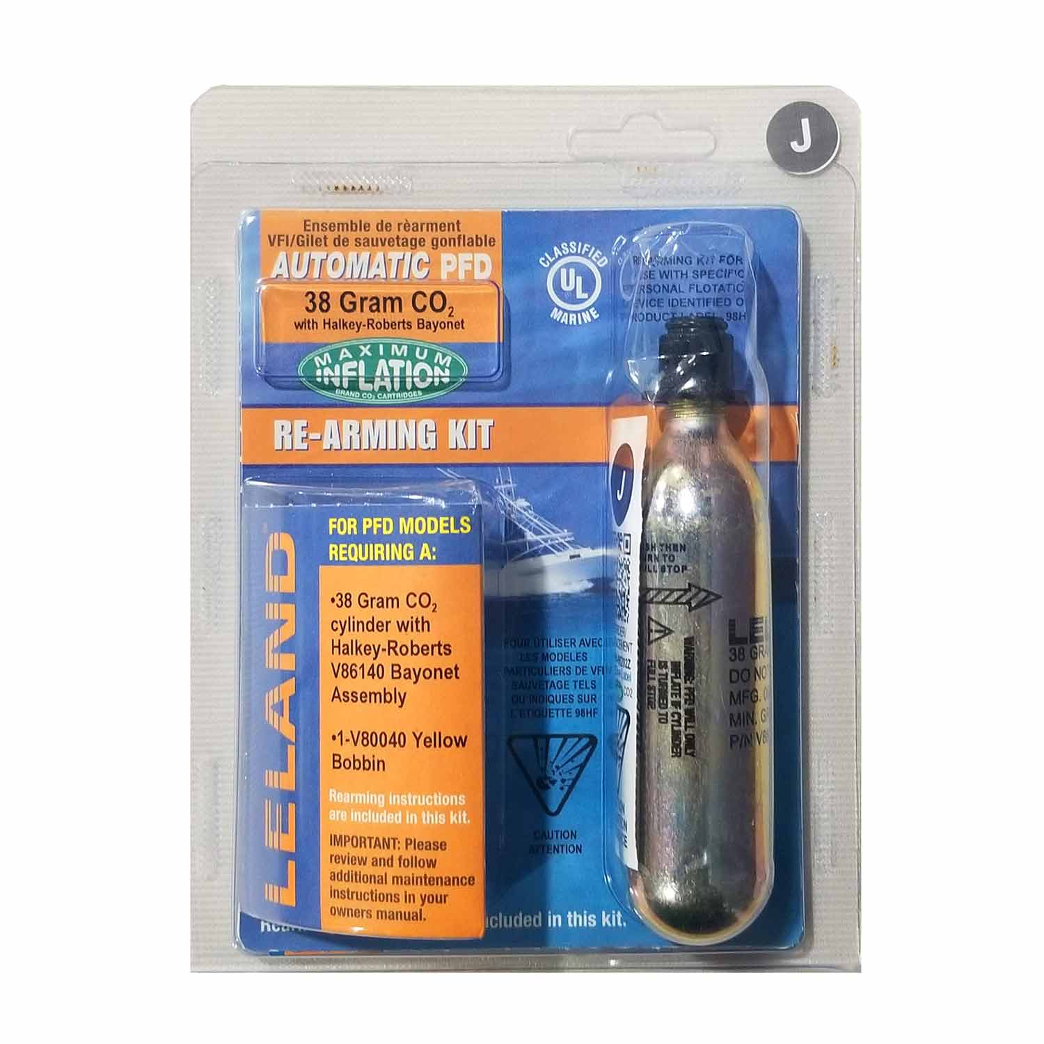 LELAND 38 Gram Inflatable PFD Rearming Kit with Bayonet, Automatic