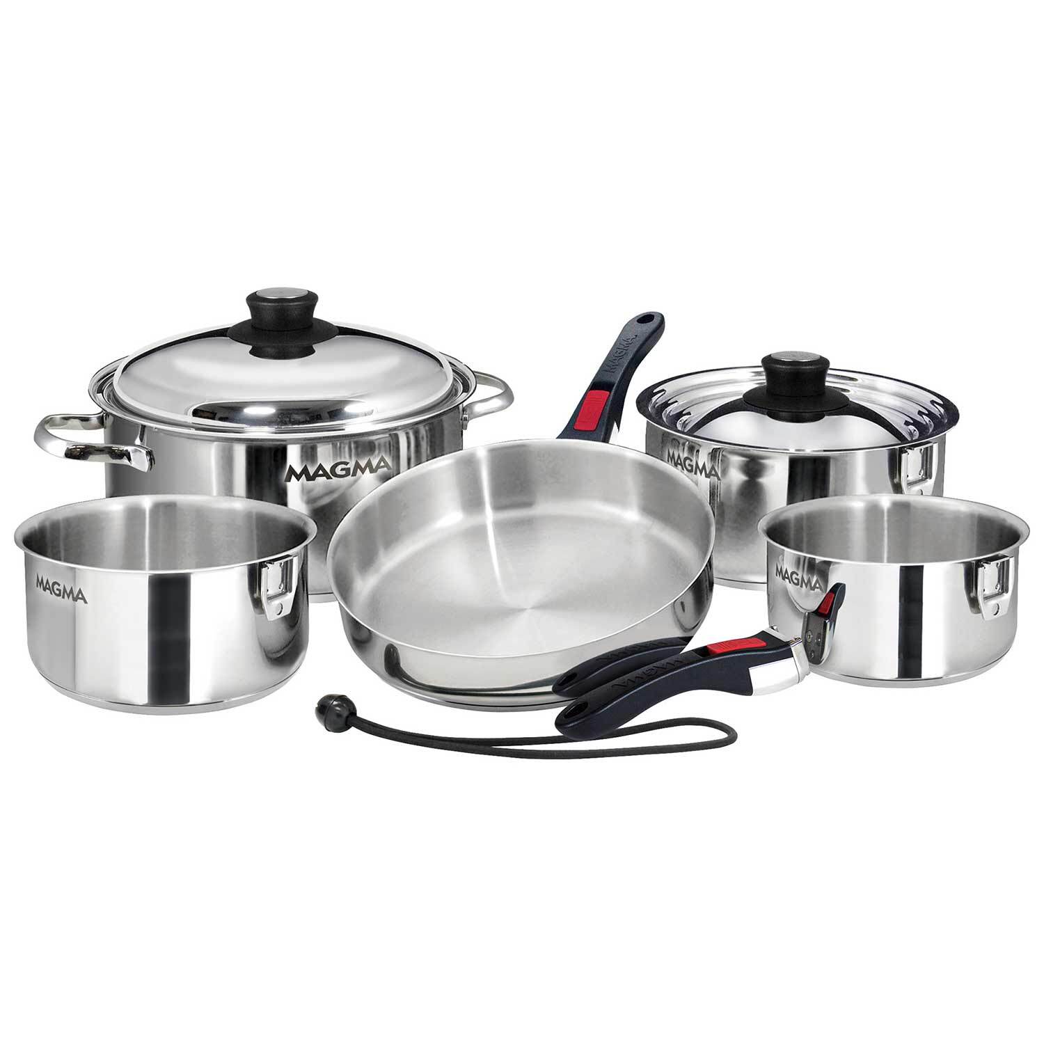 MAGMA Ten-Piece Stainless-Steel Nesting Cookware Set