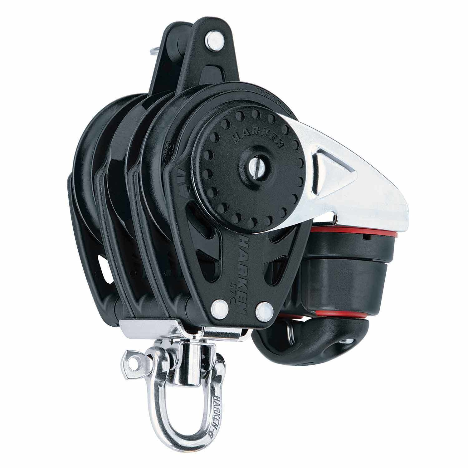 HARKEN 57 mm Triple Carbo Ratchamatic Block w/Cam, Becket