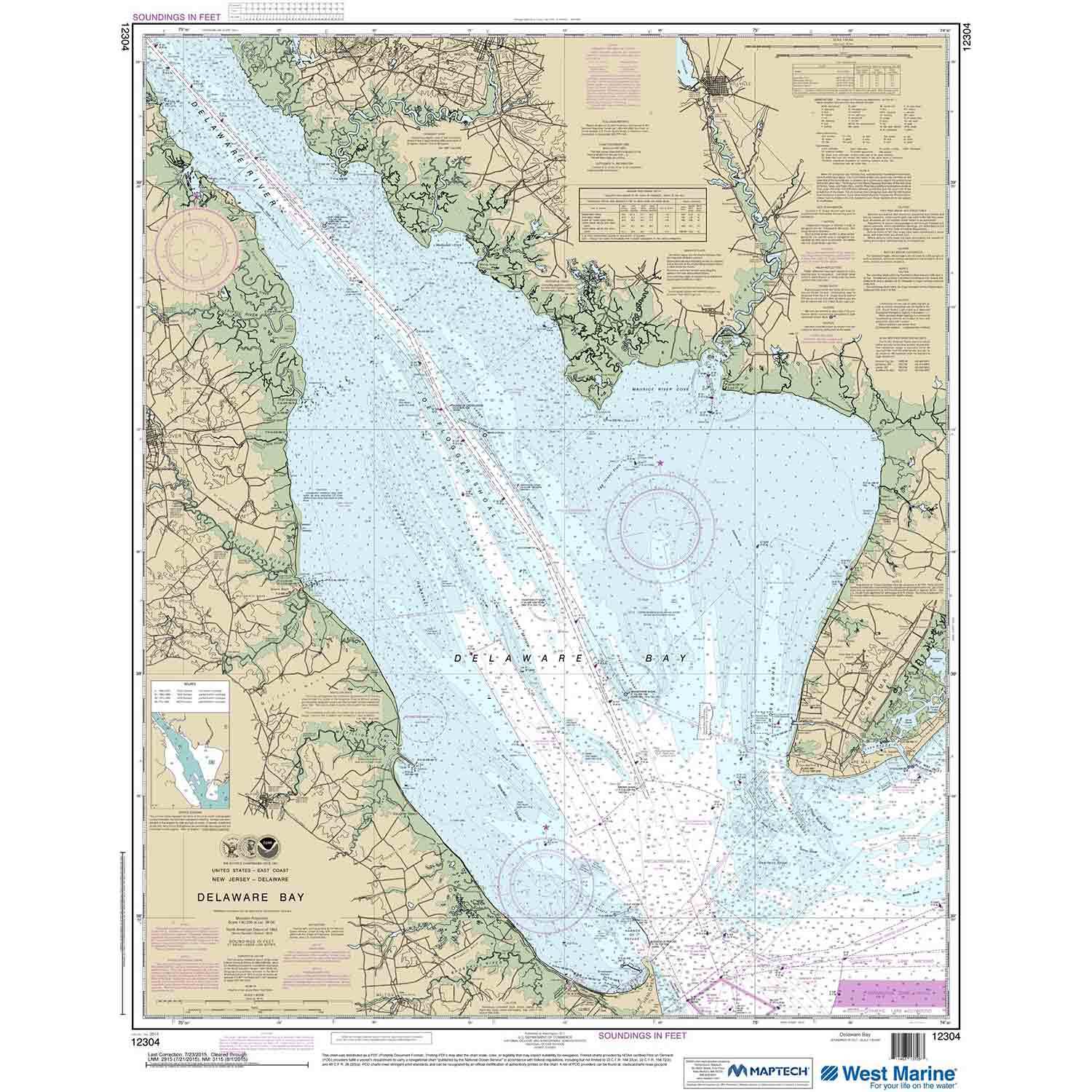 Delaware Bay Chart 12304 – NOAA Maptech Waterproof
