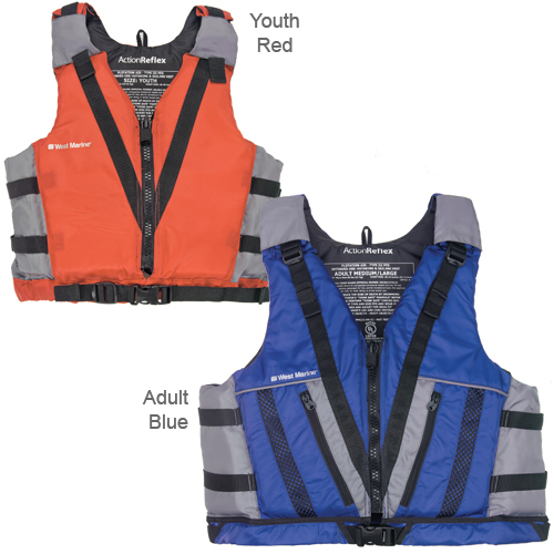 WEST MARINE Action Reflex Life Jacket, Red, Adult X-Large/XX-Large, 44 ...