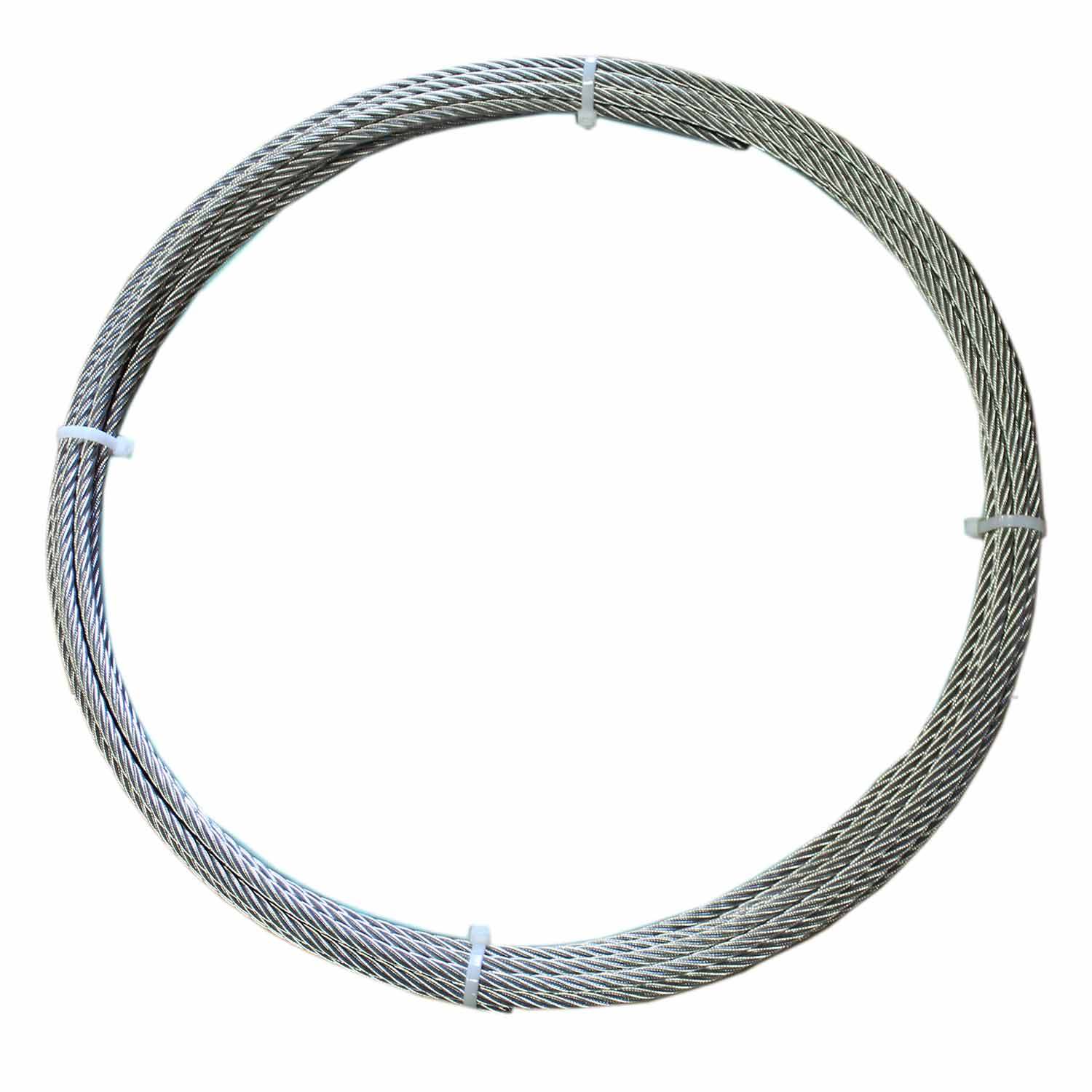 LOOS & COMPANY 7 x 19 Stainless Steel Yacht Rigging Cable, 1/8"