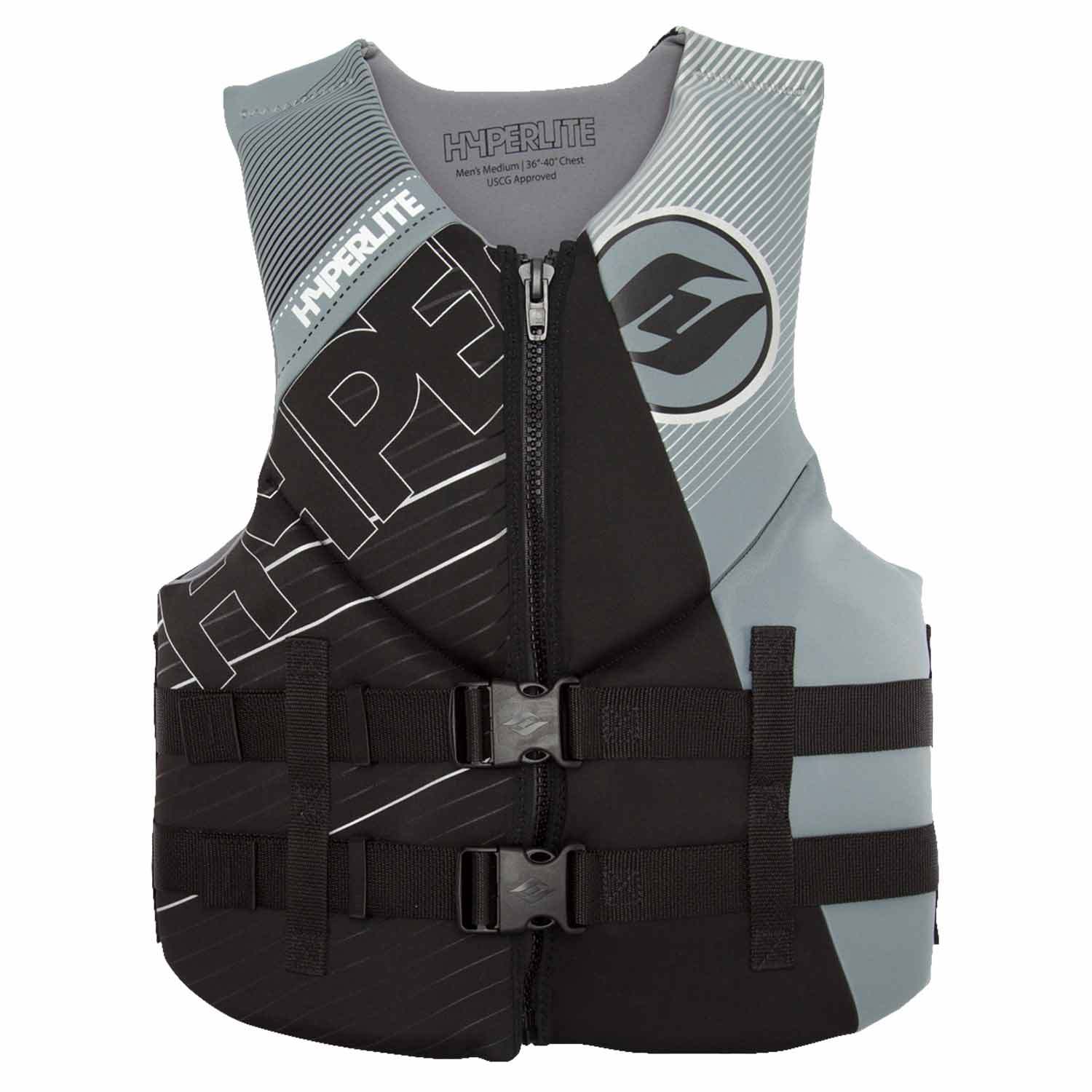 HYPERLITE Men's Indy Water Sports Life Jacket, Gray/Black, 3XL Chest ...