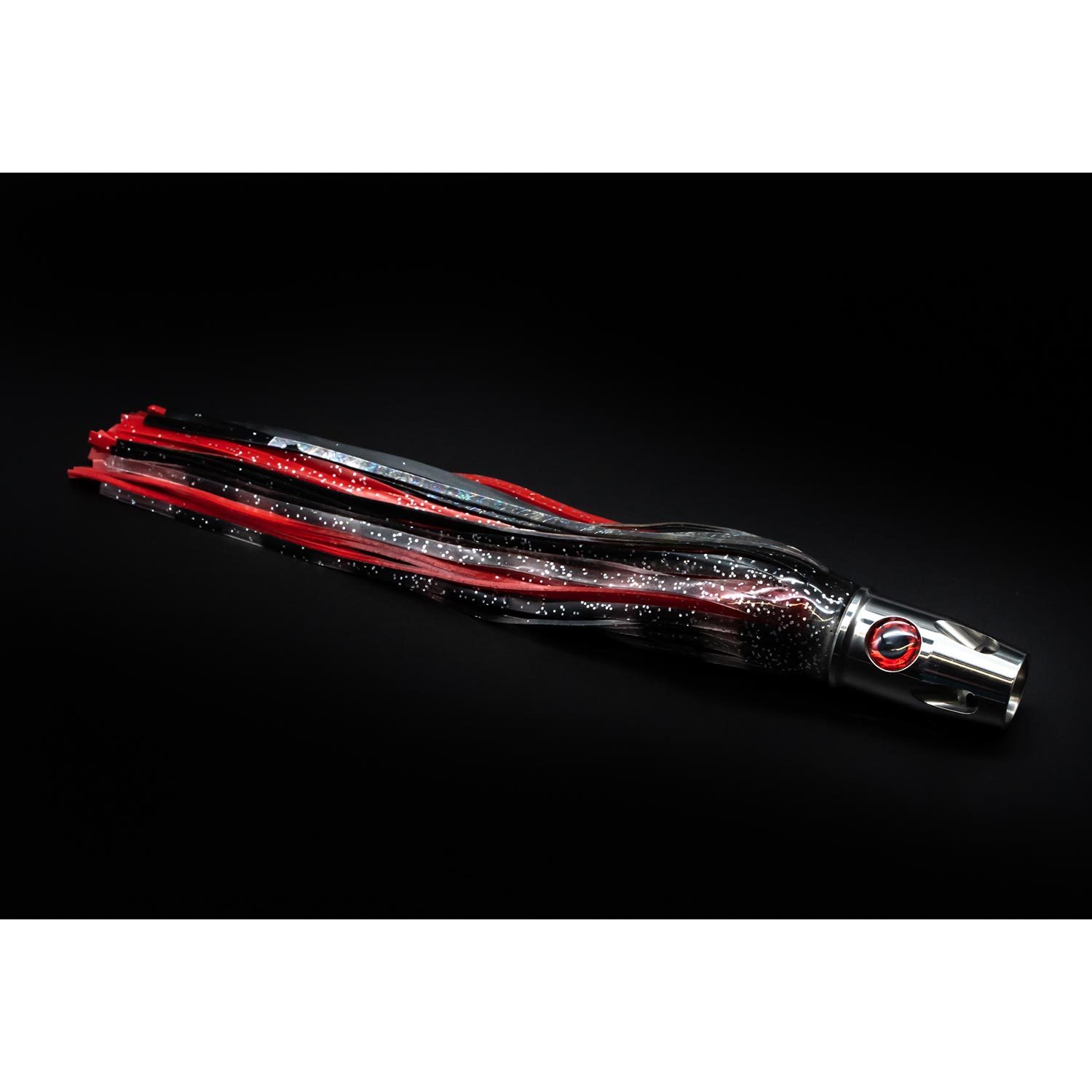 RED EYE TROLLING LURES Large Stainless Jet Head Black/Red
