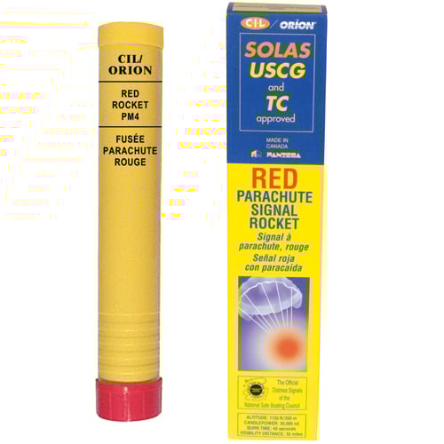 Orion Red Parachute SOLAS Rocket – Marine Safety Gear