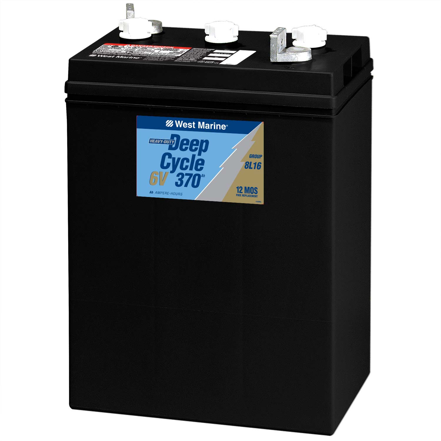 Group 8L16 6V Deep Cycle Battery: 370 Amp Hours for Marine Use