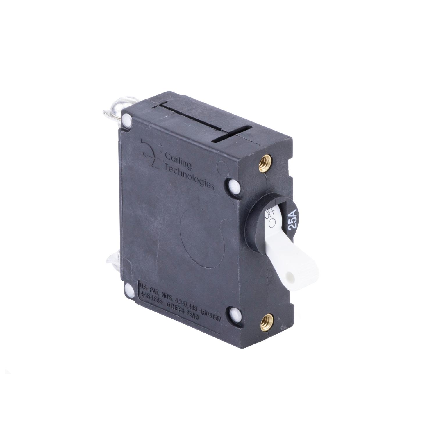SIERRA Circuit Breaker, Standard White Toggle, Single Pole, 25A