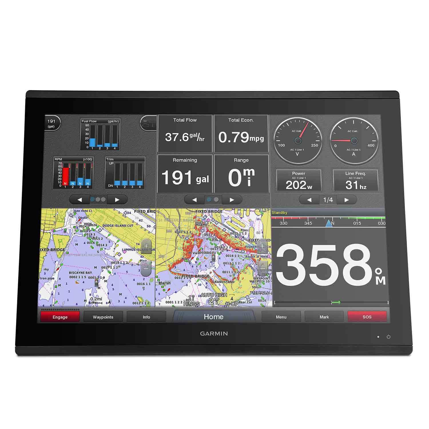 Garmin GPSMAP 8624 24″ Full HD Constellation MFD w/ g3 Maps