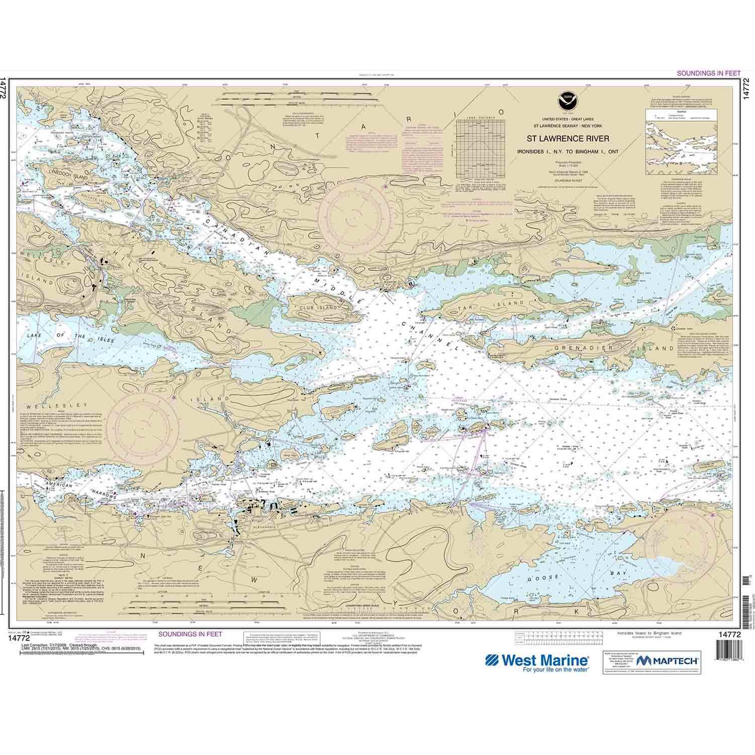 NOAA Maptech® NOAA Recreational Waterproof Chart-Ironsides l., N.Y., to ...