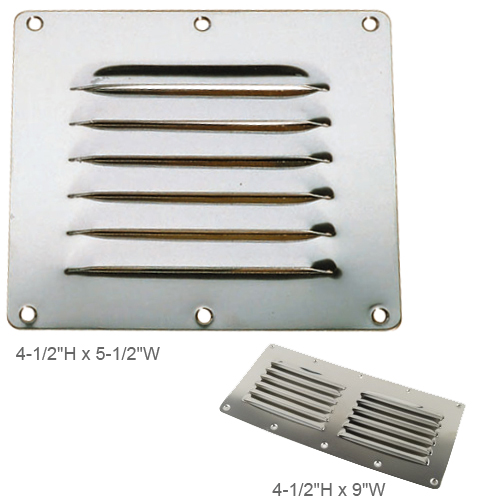 WHITECAP Flat Louvered Ventilator, 4-1/2"H x 5-1/2"W