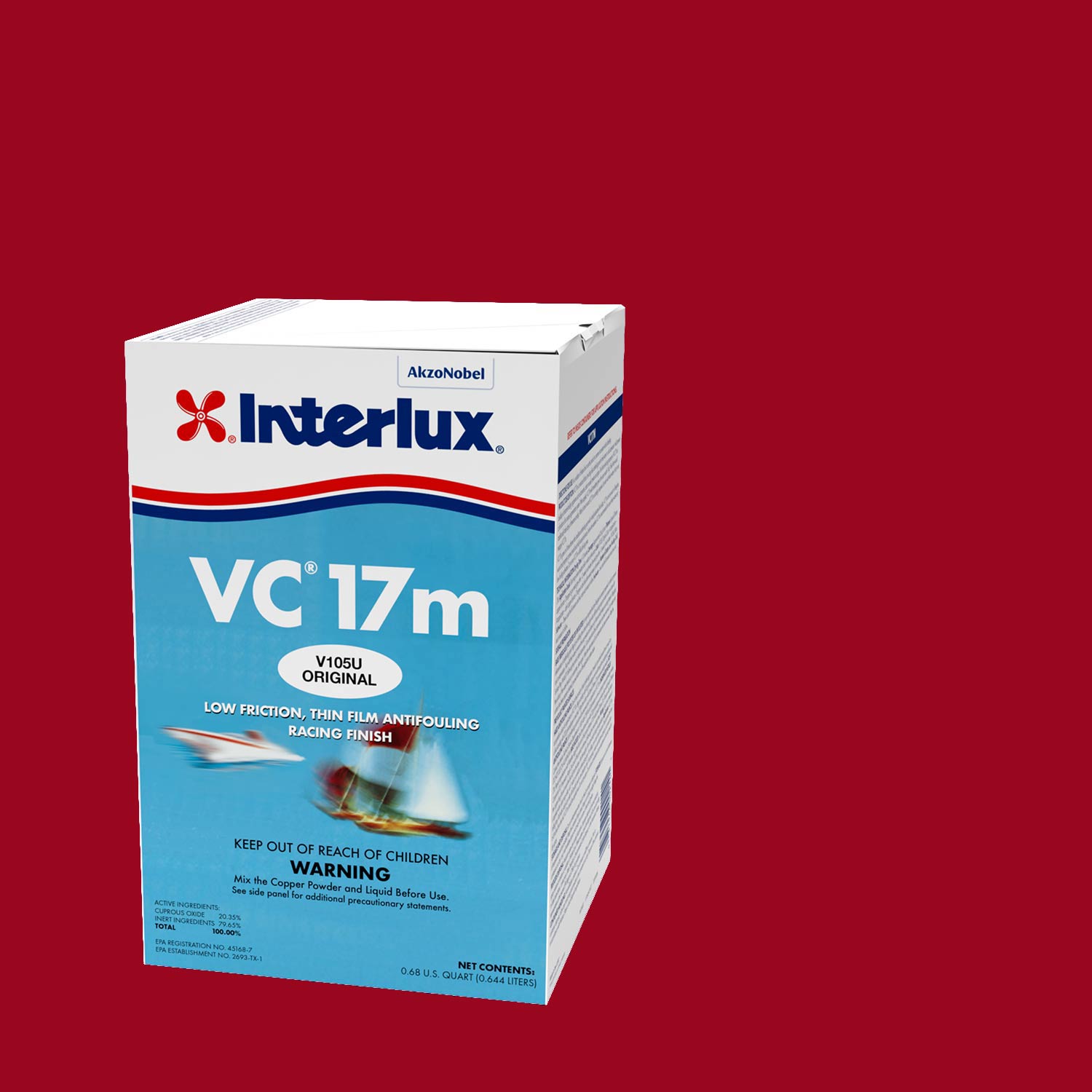 INTERLUX VC 17m Antifouling Paint, Red, Quart