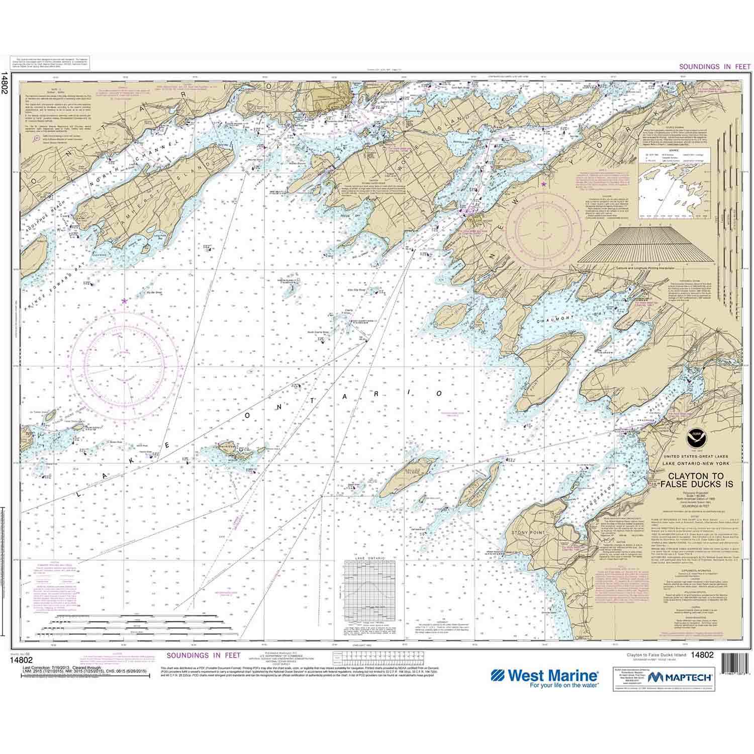 NOAA Maptech® NOAA Recreational Waterproof Chart-Clayton to False Ducks ...