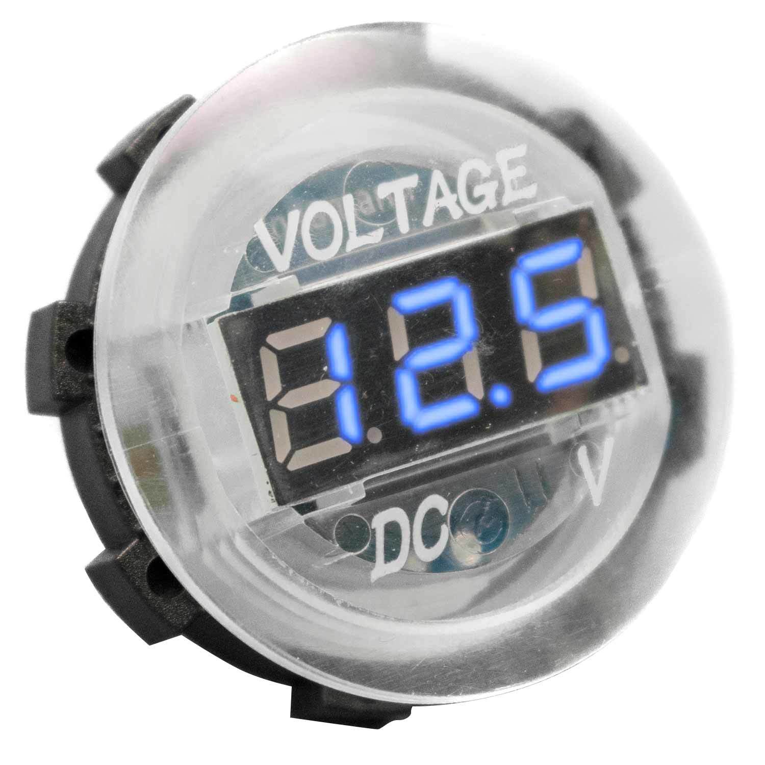 MARINE SPORT LIGHTING Clear Digital Voltmeter, Blue LED