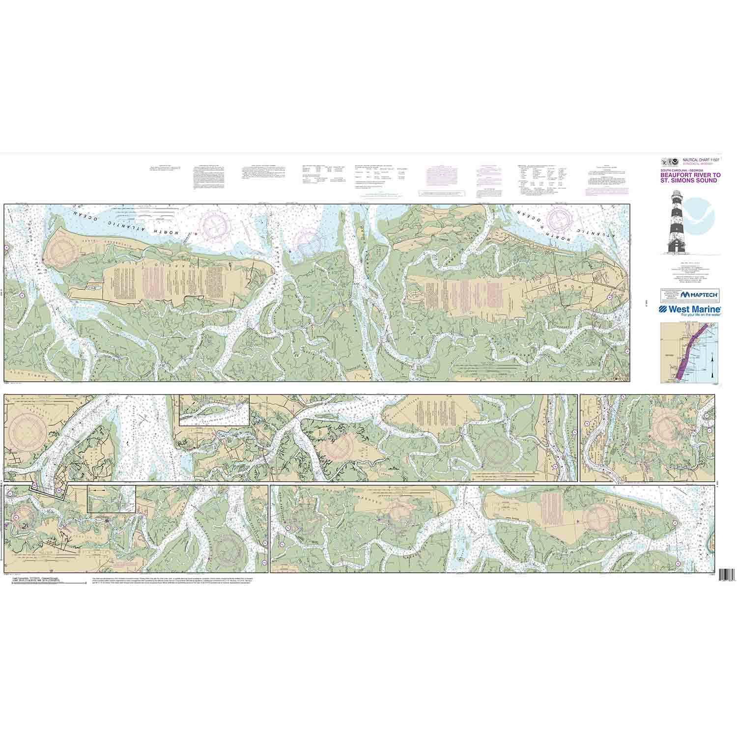 NOAA Maptech® NOAA Recreational Waterproof Chart-Intracoastal Waterway ...