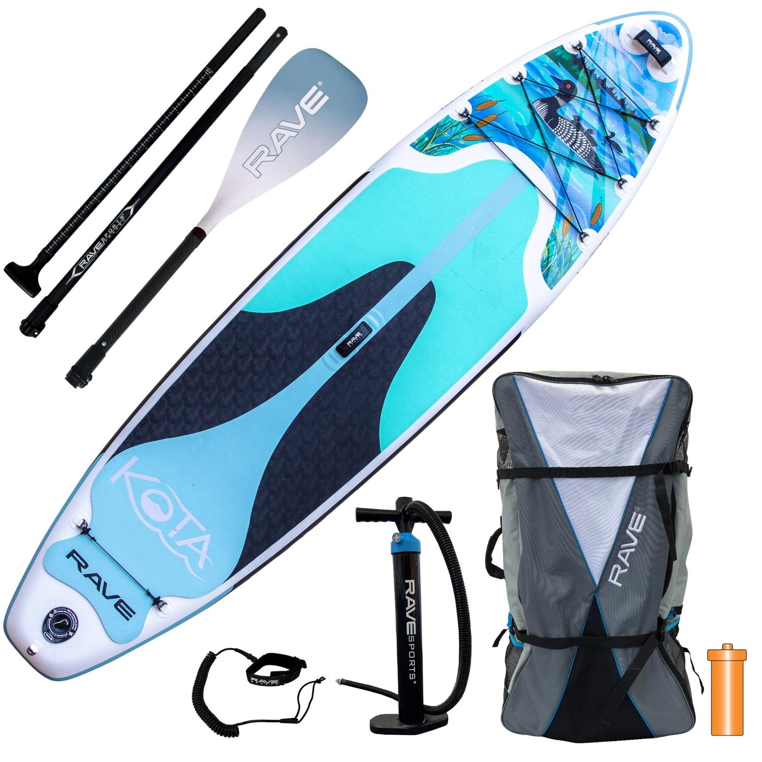 RAVE SPORTS Kota™ iSUP Inflatable Stand-Up Paddleboard Package, Loon
