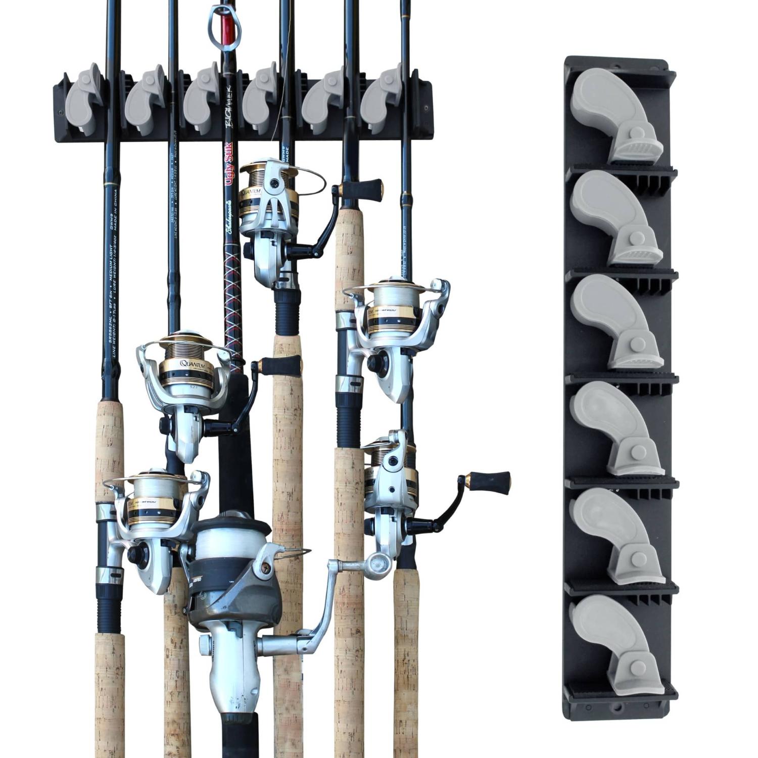 RUSH CREEK CREATIONS 6 Fishing Rod Wall Rack One - Piece Design