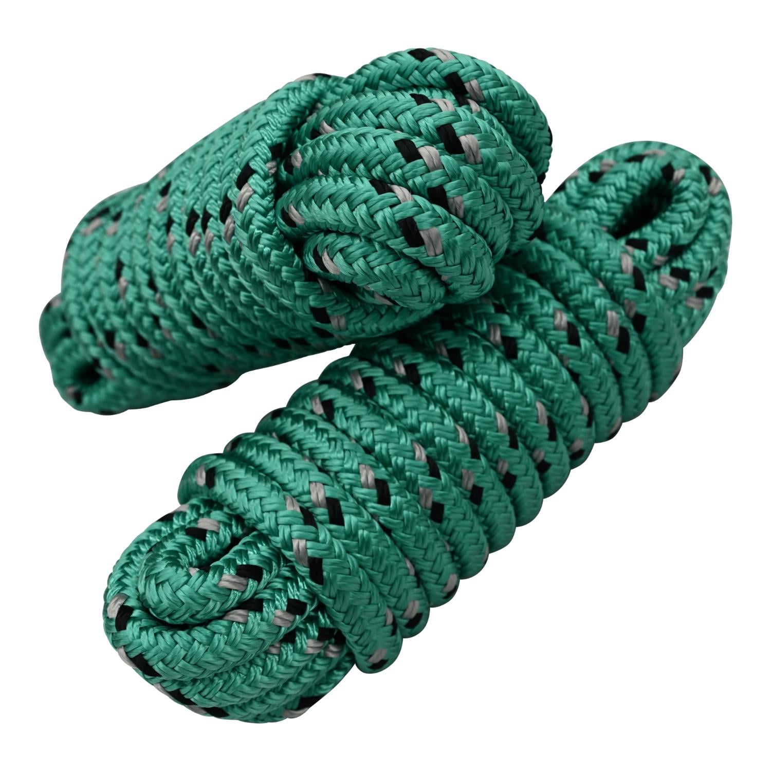 SEIPEL MARINE 2 pack - SM 1/2" Dock Line Green with Black Tracer - 20 Foot