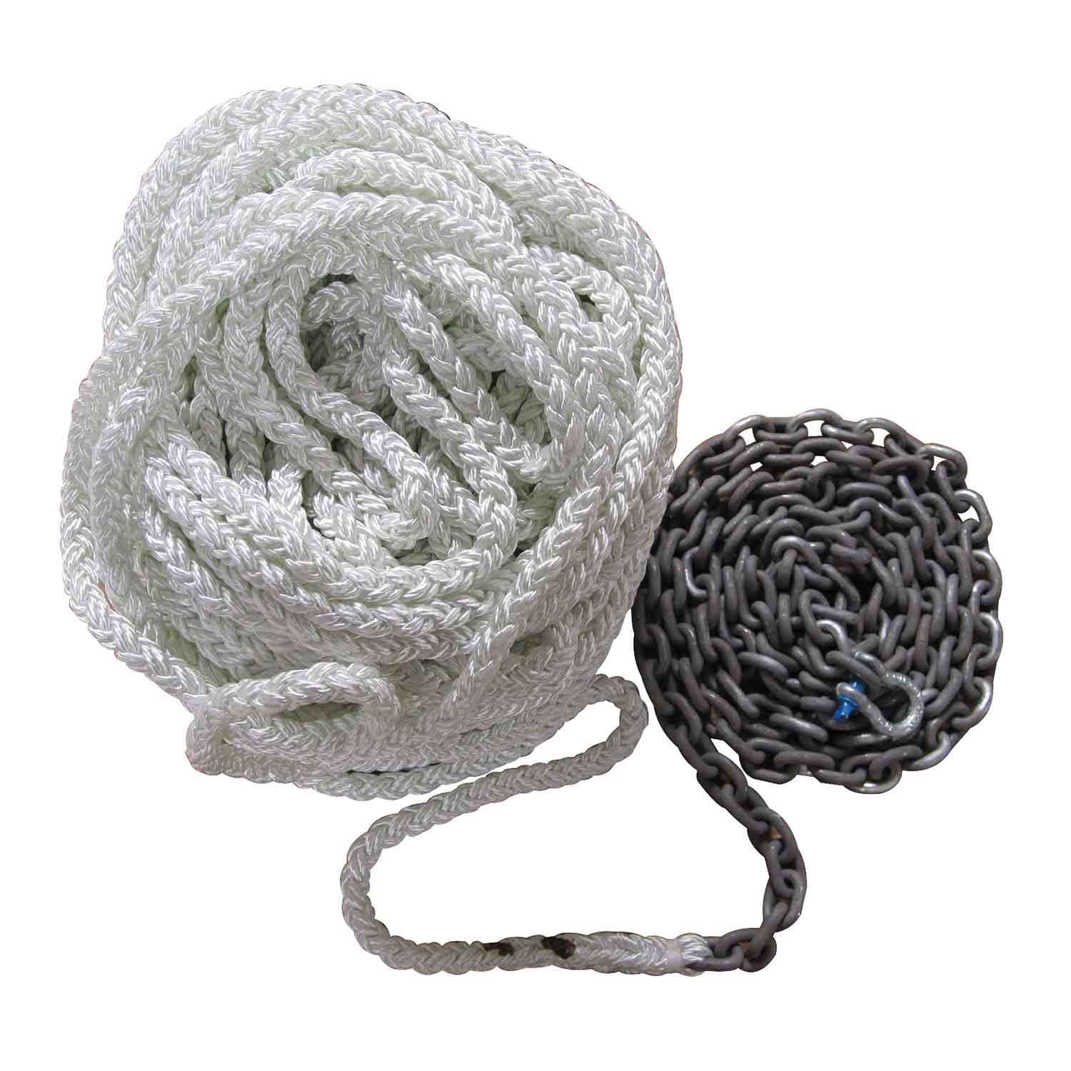 LEWMAR 1/2" x 200' 8-Plait Nylon Rope/G4 High Test Chain Anchor Rode