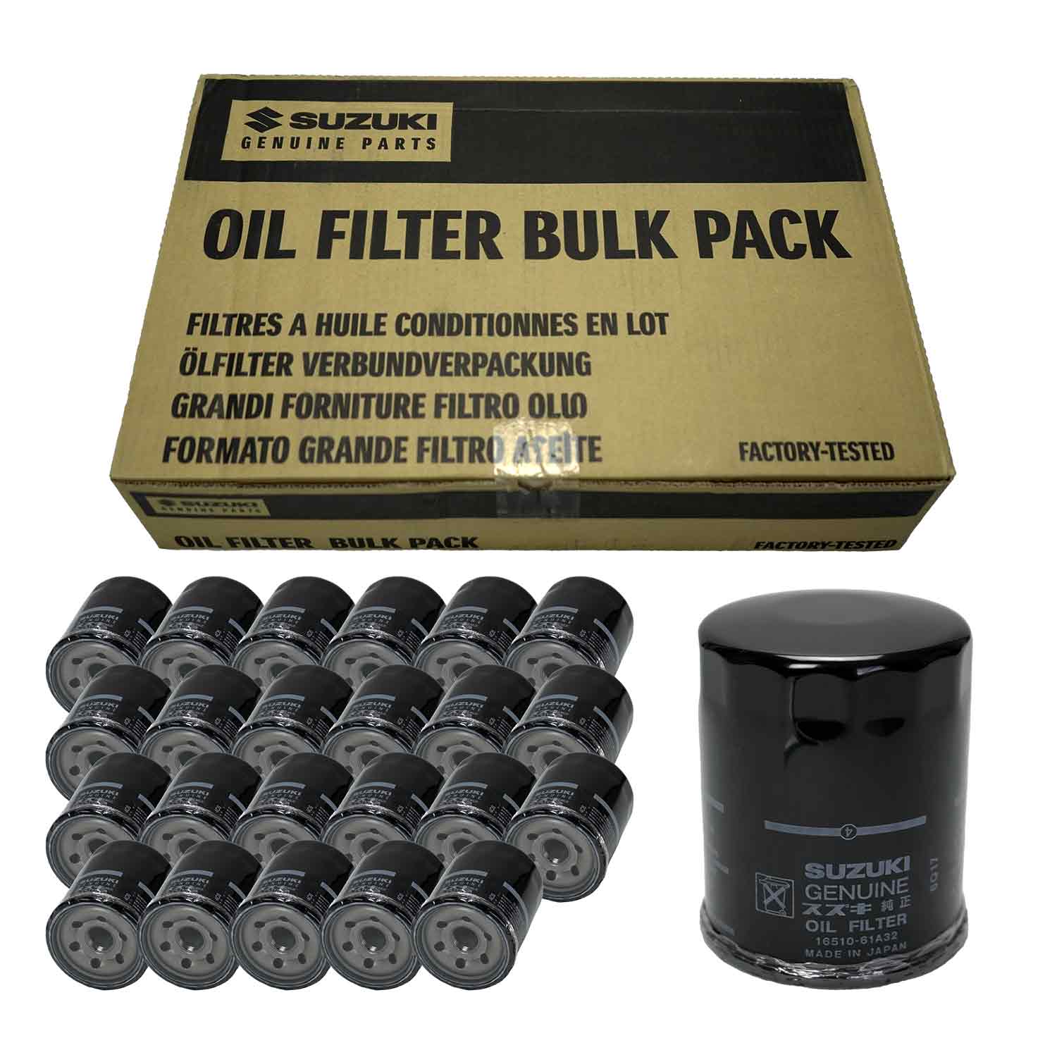 SUZUKI Suzuki 16510-61A32 Genuine Oil Filters, 24-Pack