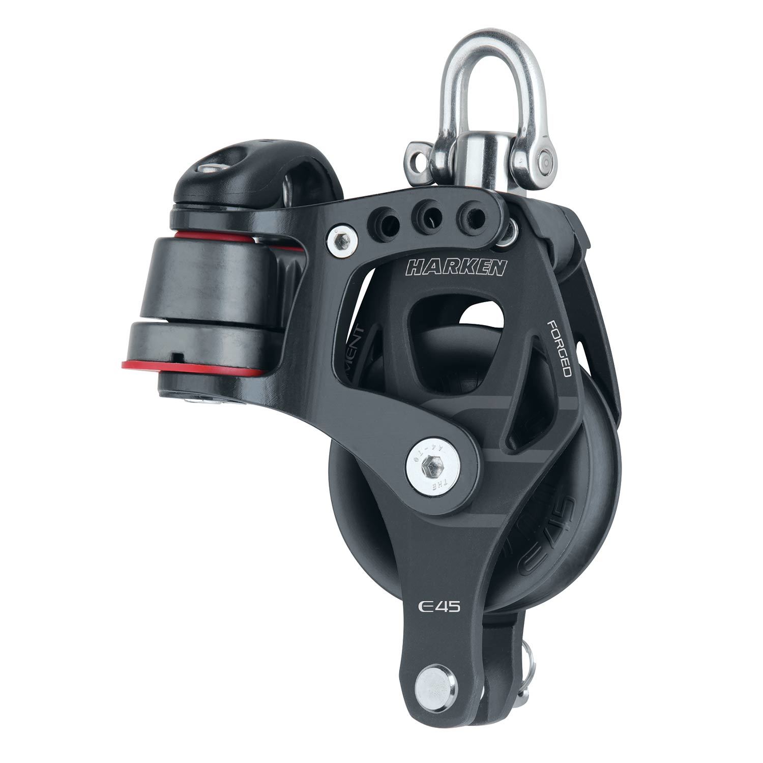 HARKEN 45 mm Aluminum Element Single Block with Cam Cleat and Becket