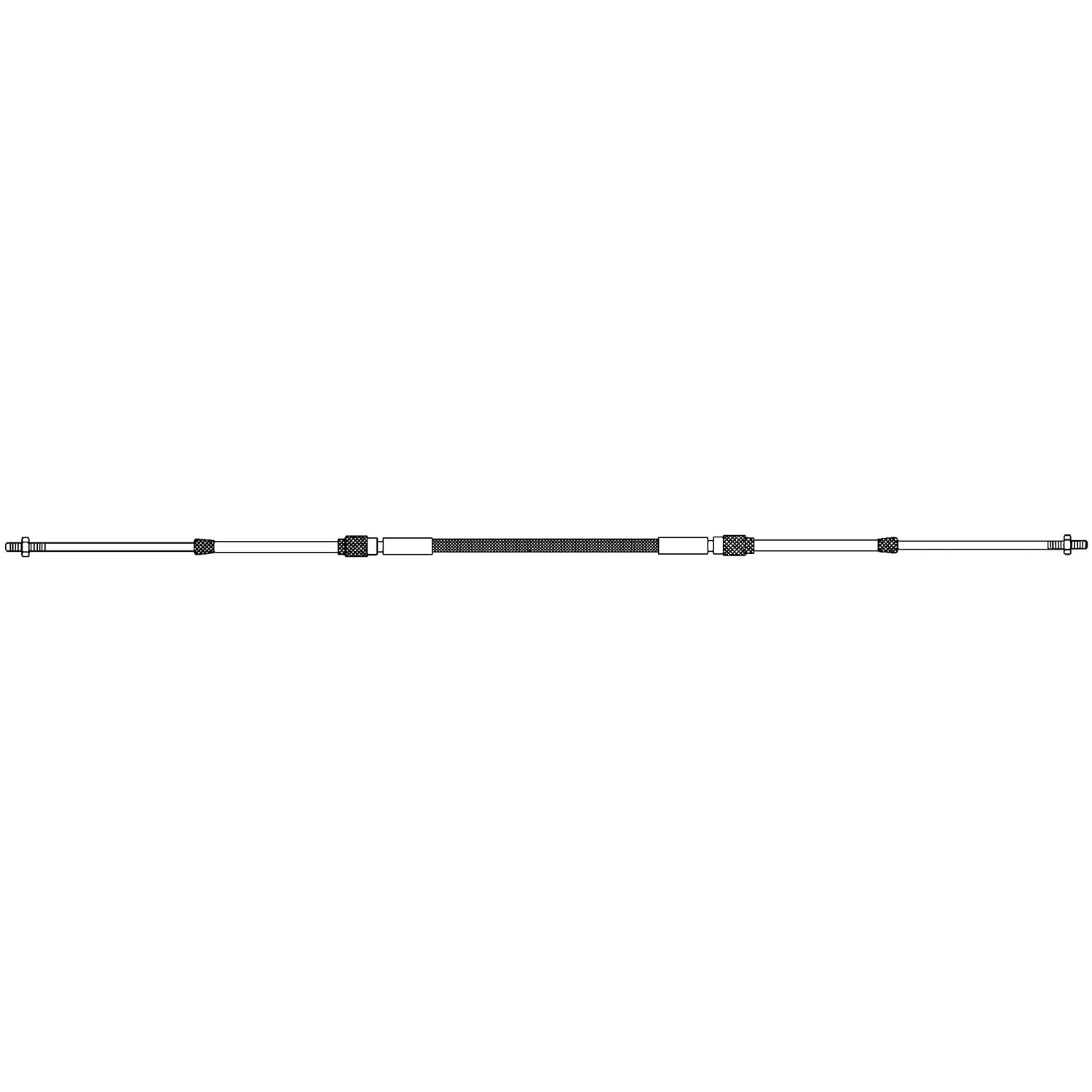 UFLEX USA C2 Universal Control Cable with Brass End Fittings, 17'