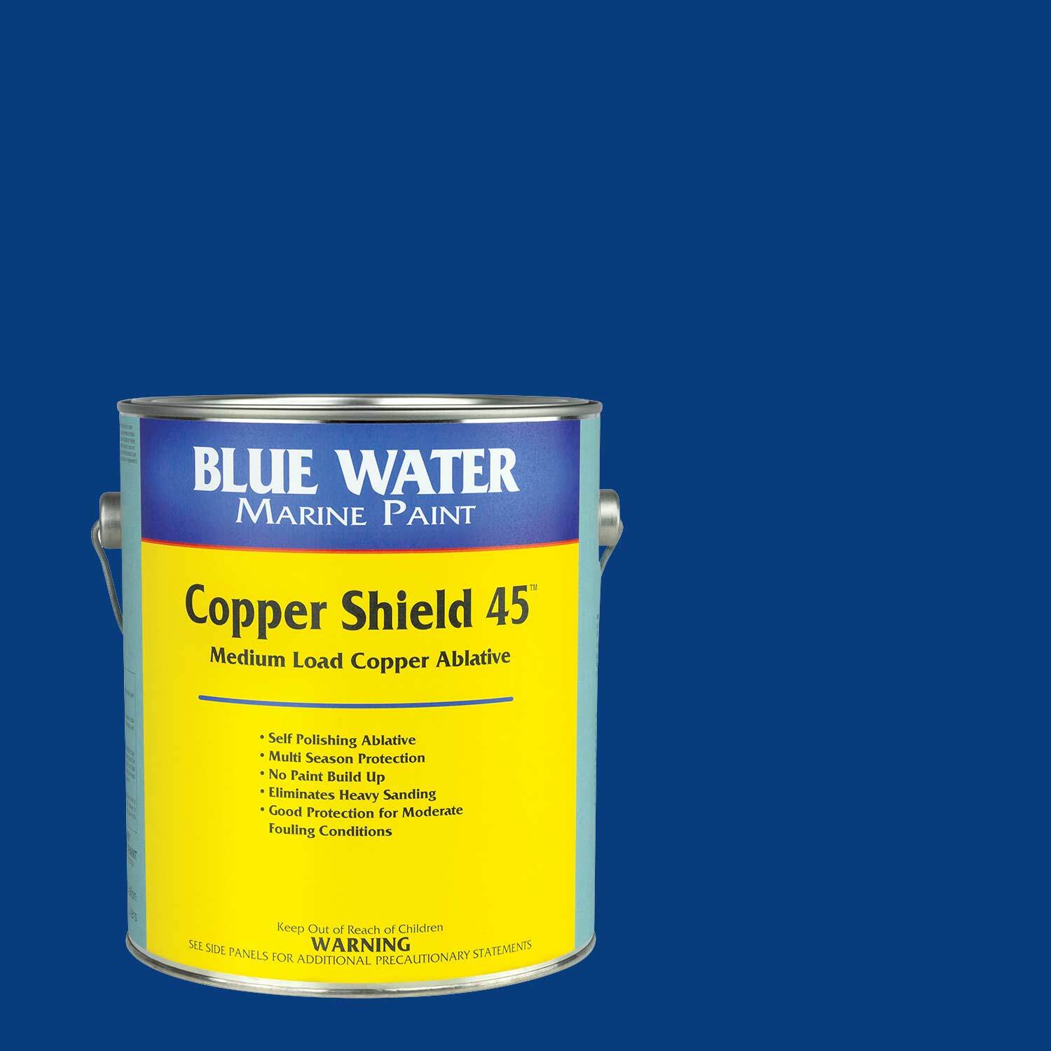 BLUE WATER Copper Shield 45 Bottom Paint, Royal Blue, Quart