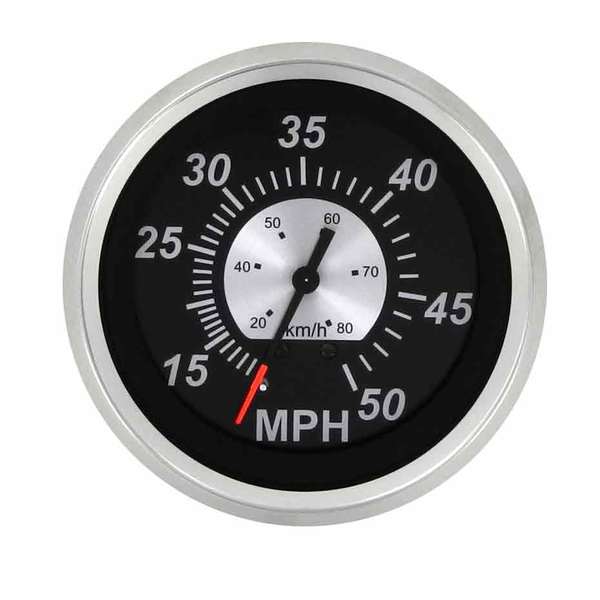 SIERRA Black Sterling Series Speedometer, 50 mph